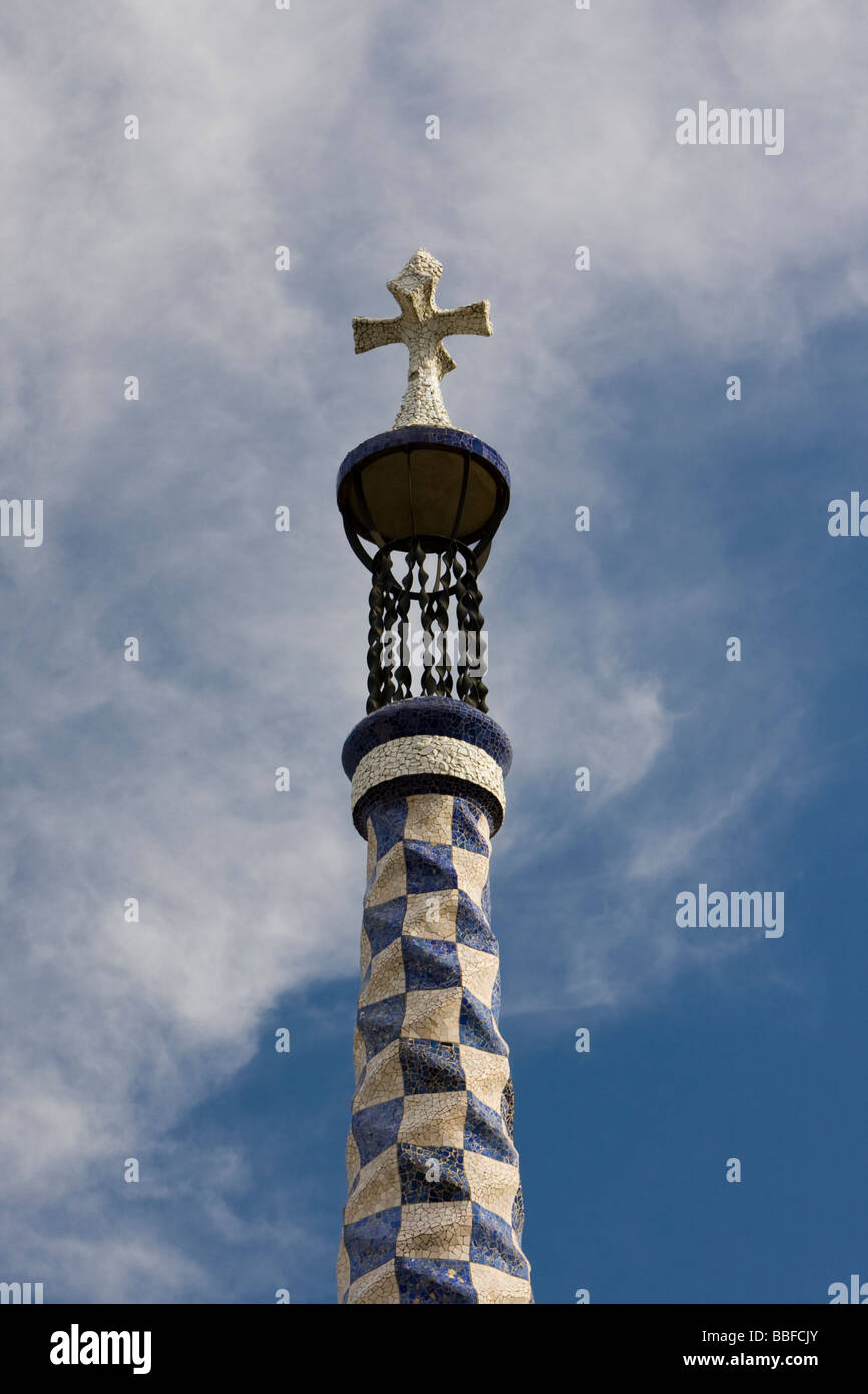 close up of a Gaudi tower in Park Guall Spain Stock Photo - Alamy