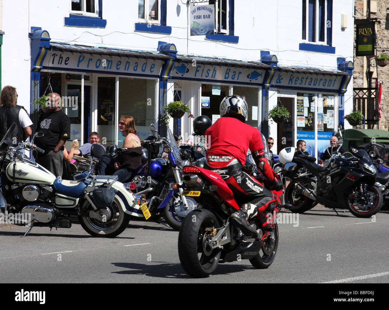 Motorcyclists in Matlock Bath, Derbyshire, England, U.K Stock Photo - Alamy