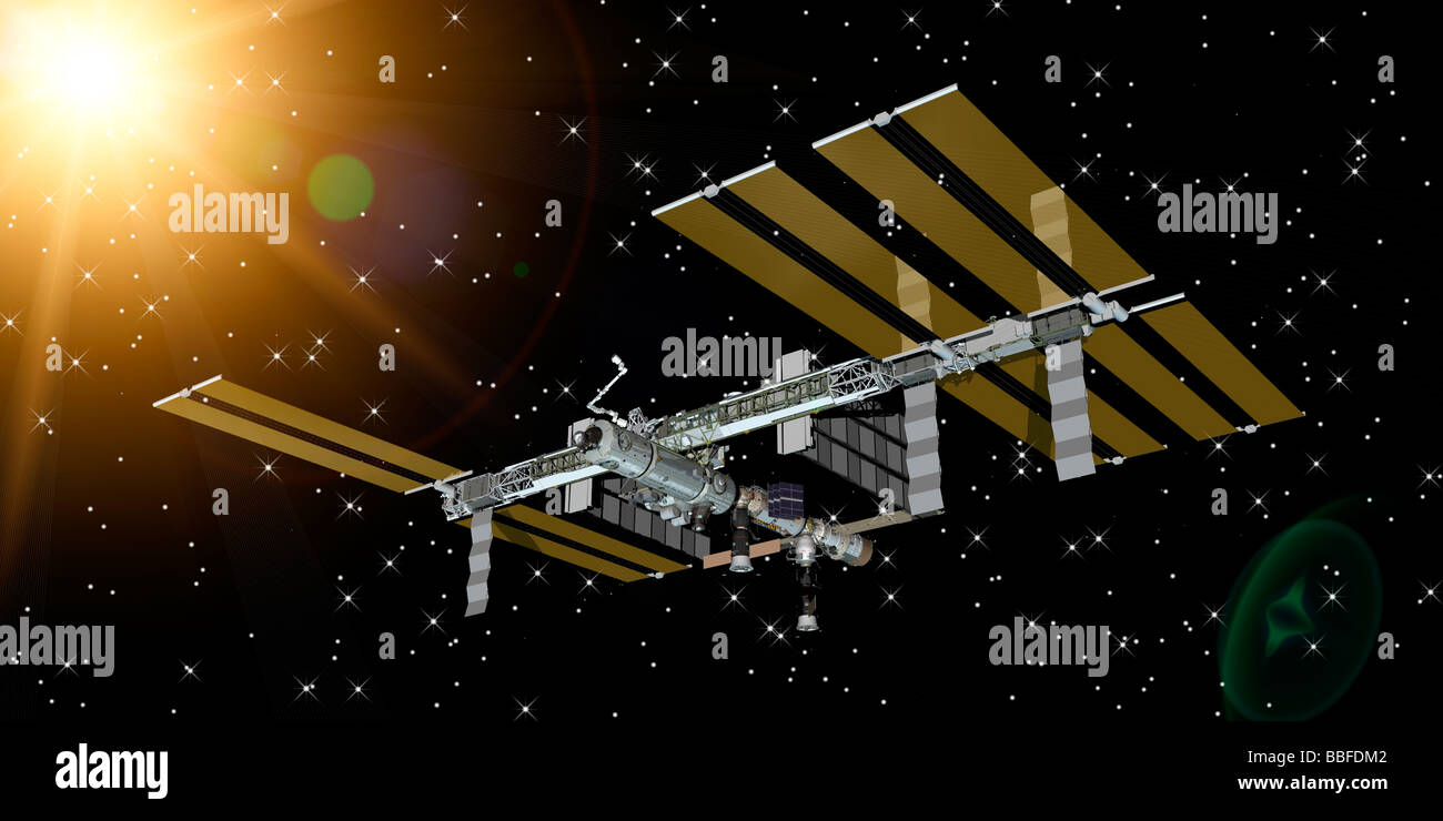NASA illustration of International Space Station Stock Photo - Alamy