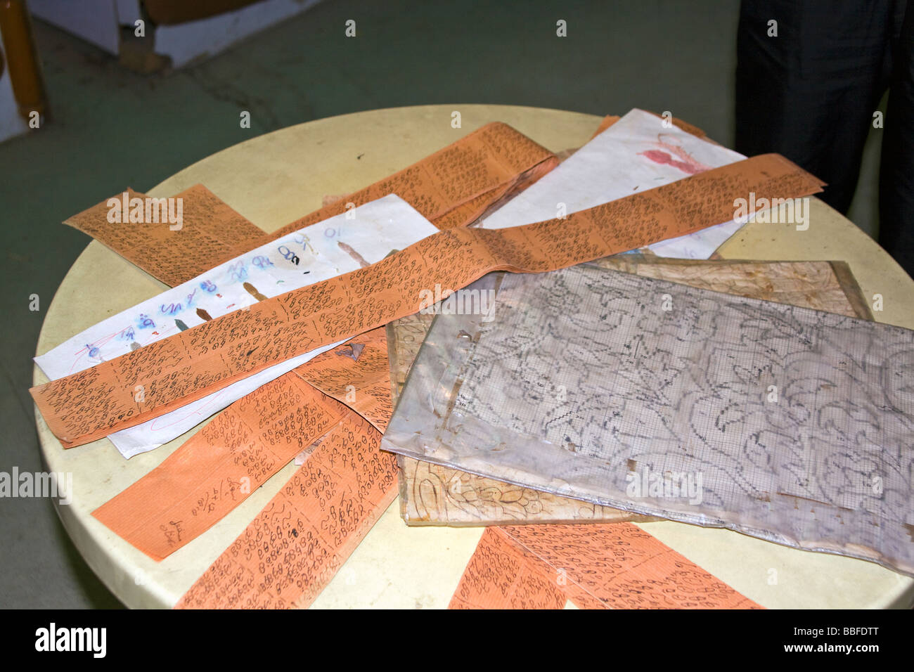 Collection of coded patterns used in the weaving of silk carpets Stock ...