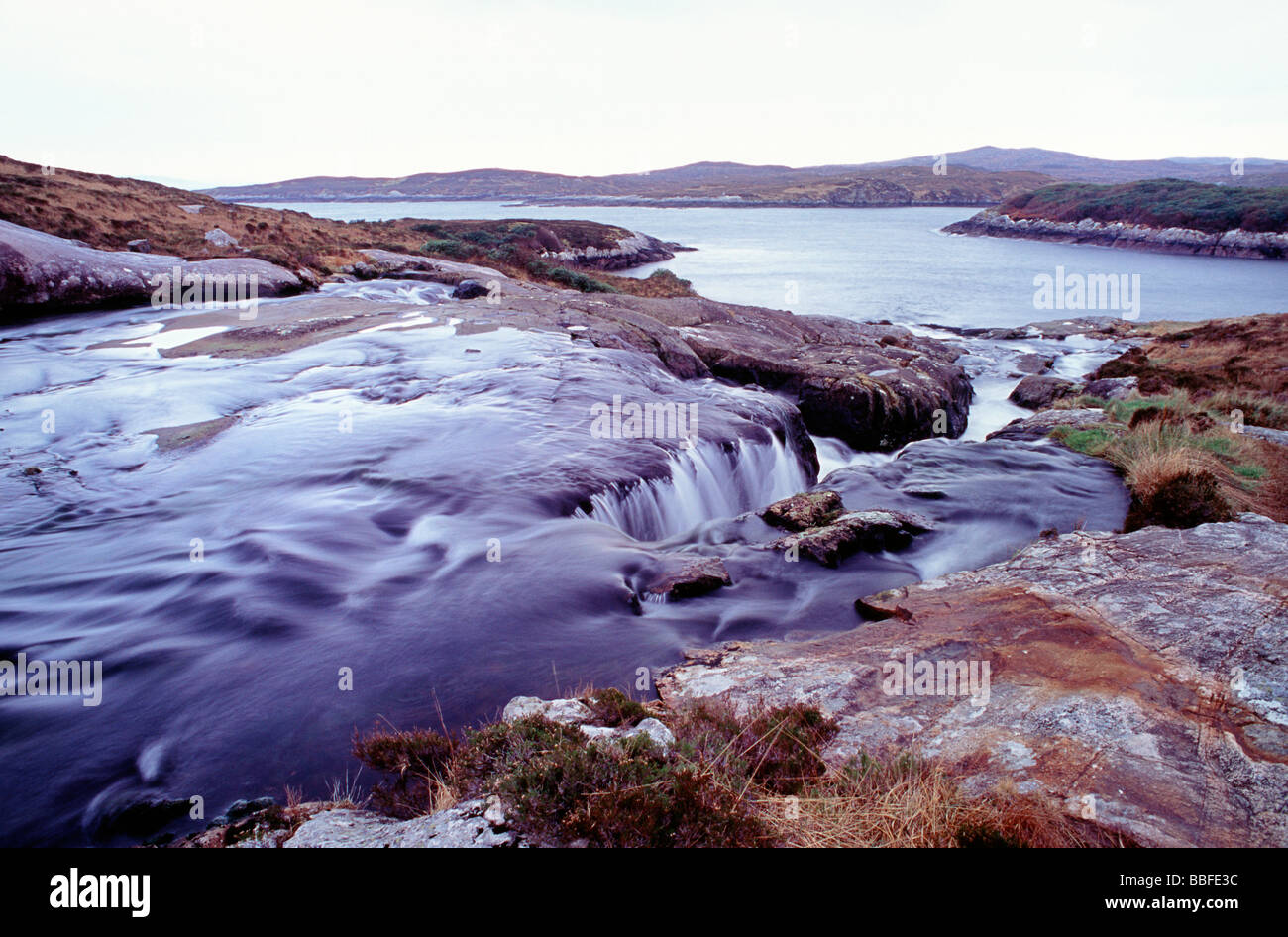 Waterfall into a sea loch Stock Photo - Alamy
