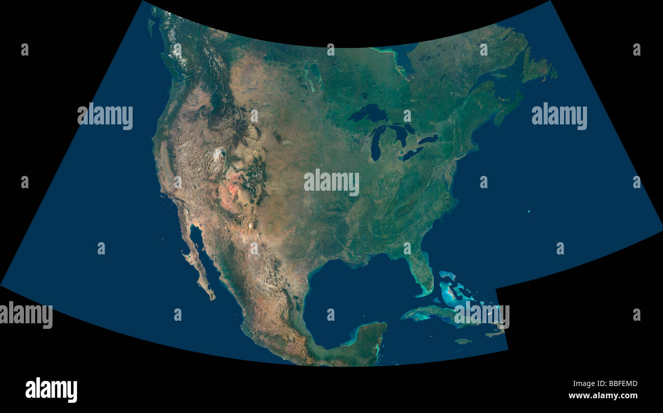 Satellite Map Of America Postkarte Von Google Earth
