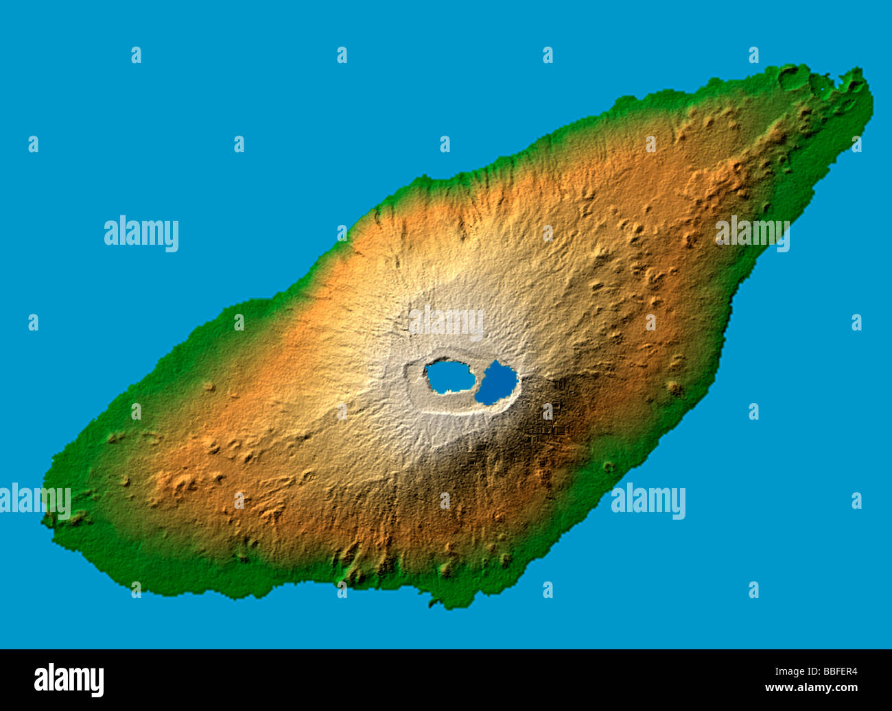 computer enhanced satellite view Ambae Island Vanuatu Pacific Ocean ...