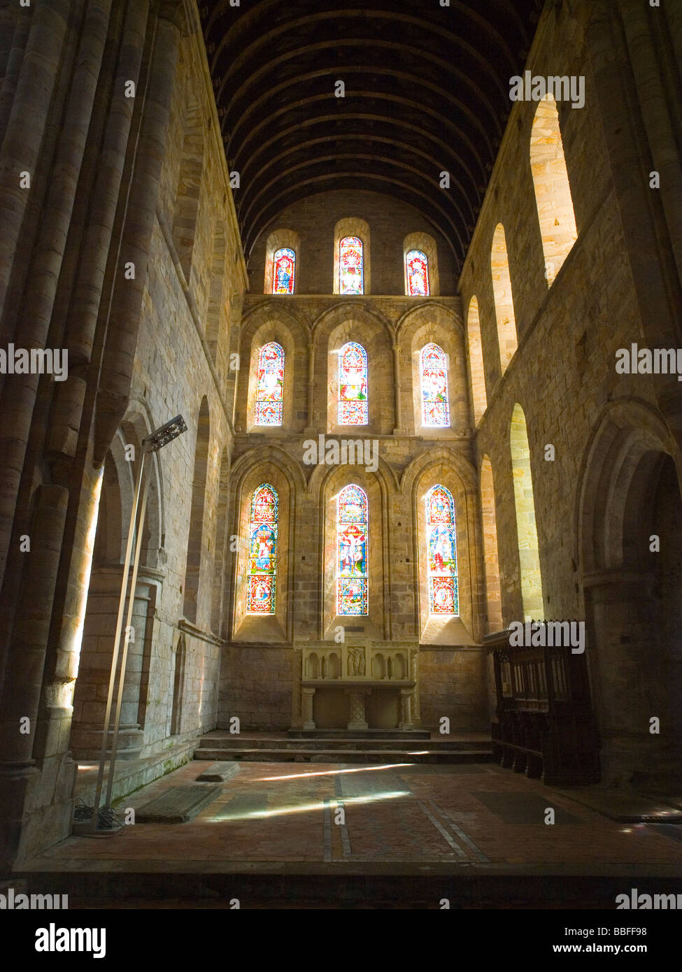 The inside of Brinkburn Priory, near Rothbury in Northumberland England ...
