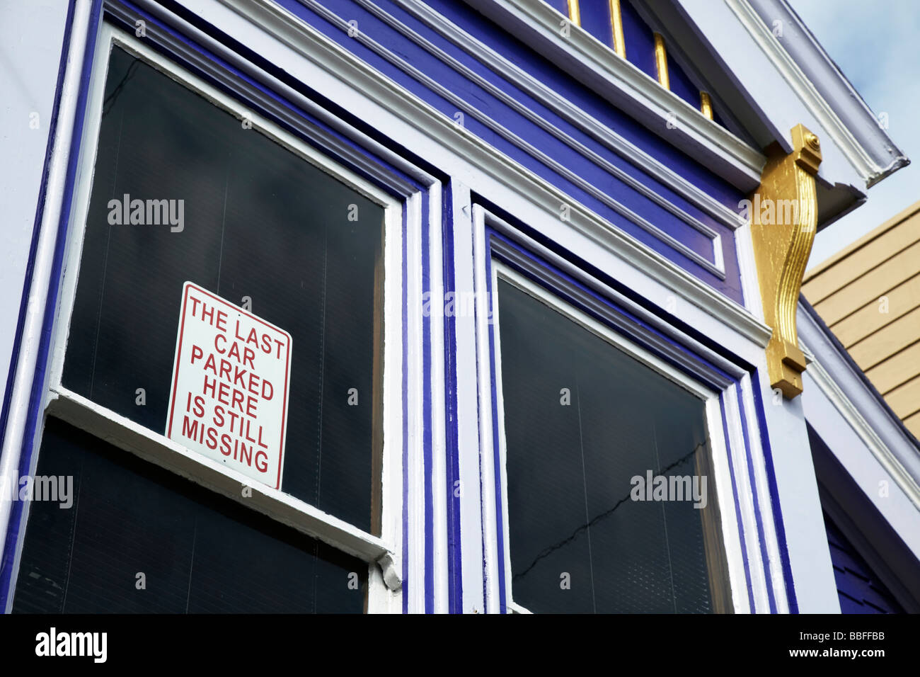last car parked here is still missing sign Stock Photo - Alamy