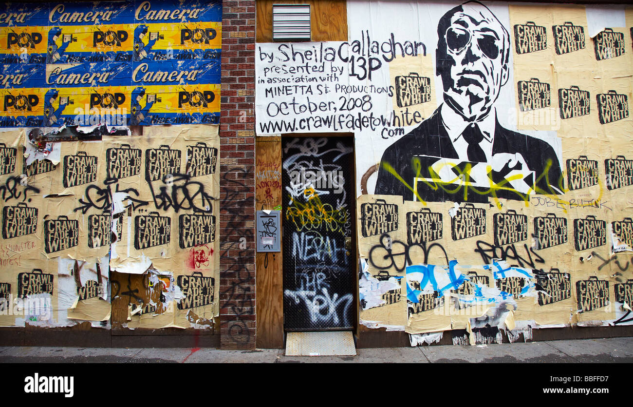 bill posters street corner, New York Stock Photo - Alamy