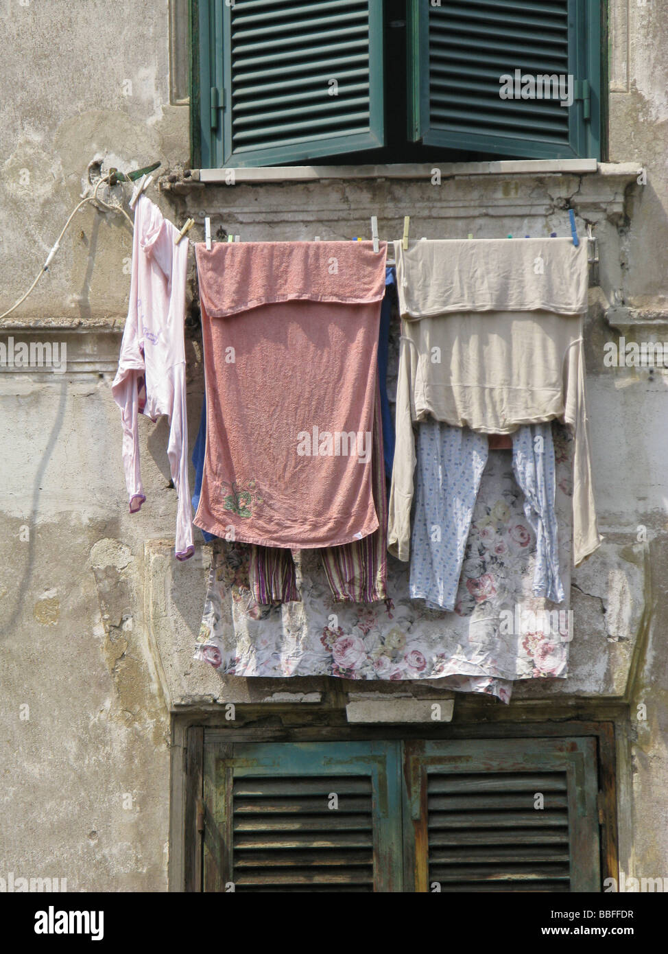 clothes on washing line in rome, italy Stock Photo - Alamy