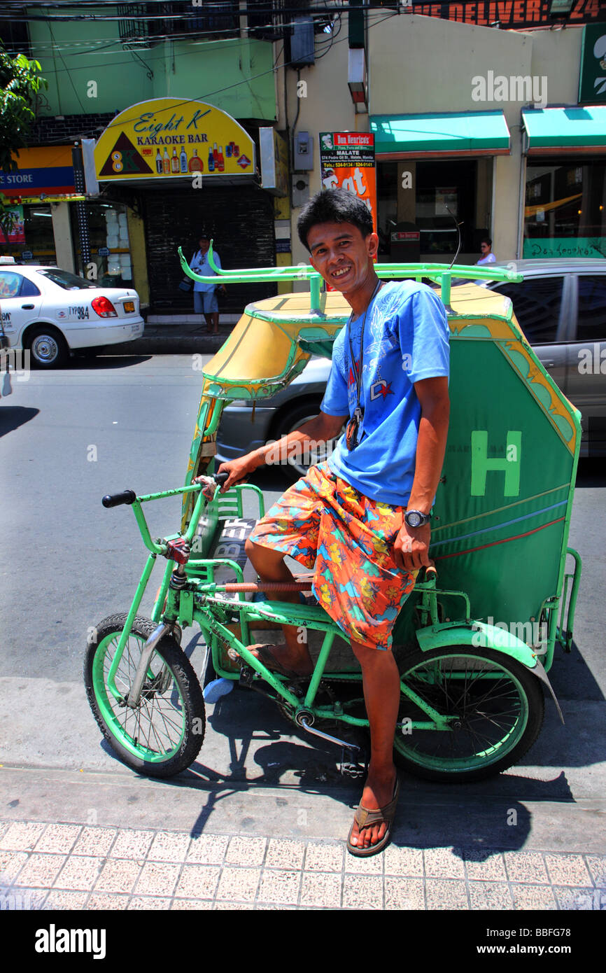 Bicycle Taxi driver in Manila Philippines South China Seas Asia Stock ...