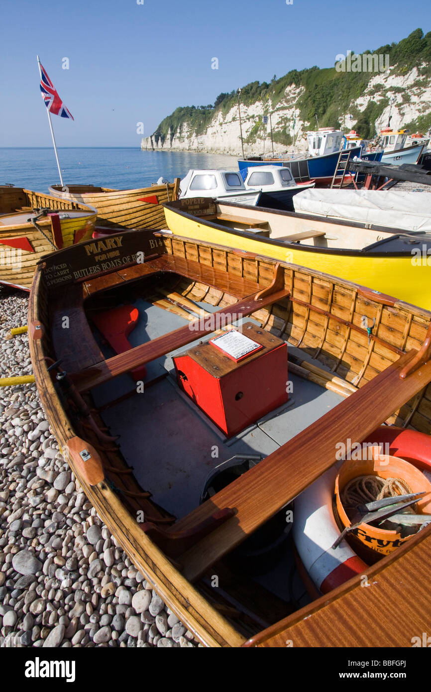 scenic beer holiday resort beach high summer seaside south devon ...