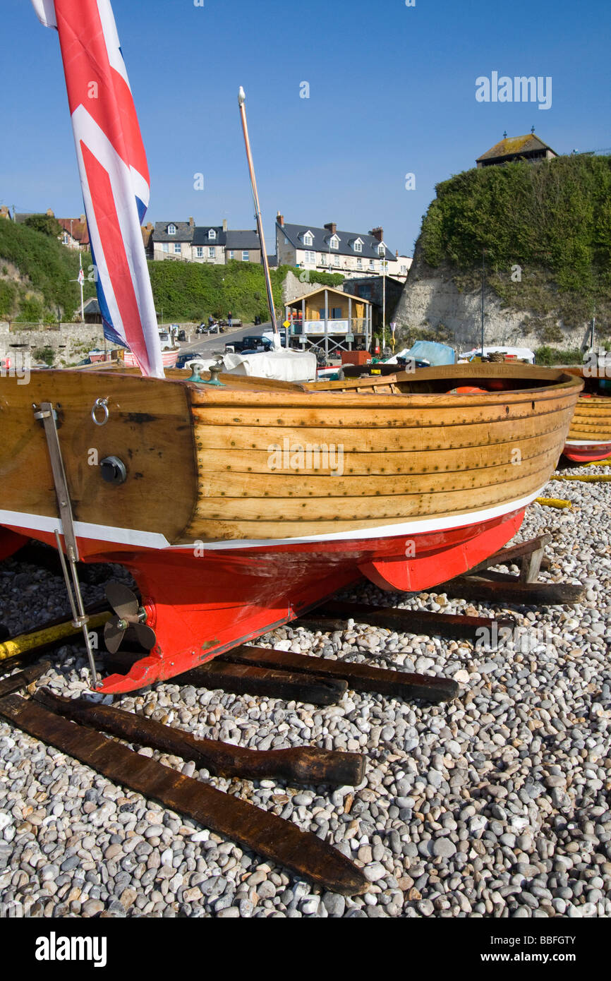 scenic beer holiday resort beach high summer seaside south devon ...