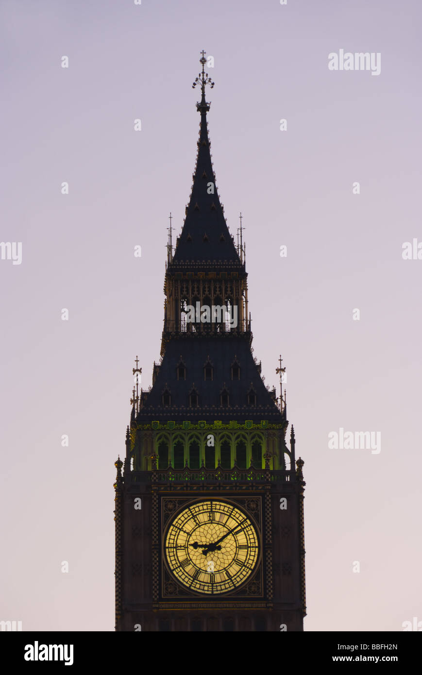 A close up of Big Ben the clock of the Houses of Parliament, London ...