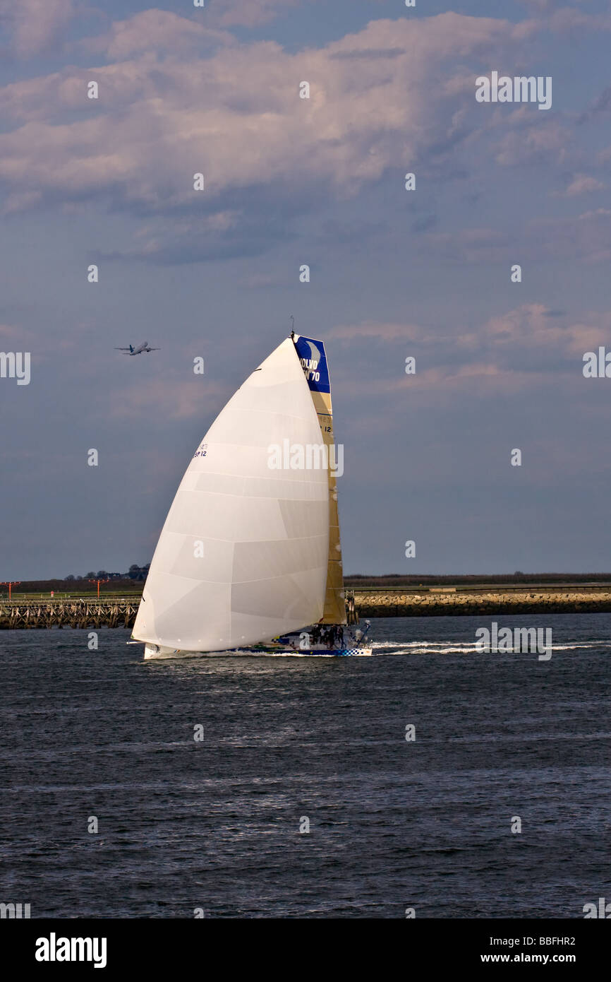 Volvo Ocean Race 2008-2009. Volvo Open 70 Racing Yacht "Telefonica Blue ...