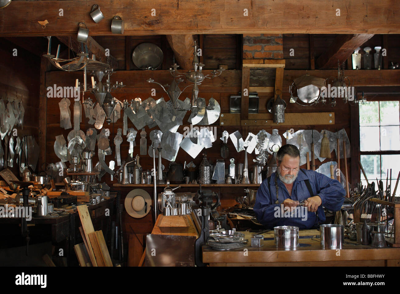 Sauder Village in Ohio a historic colonial store with tin dishes and a ...
