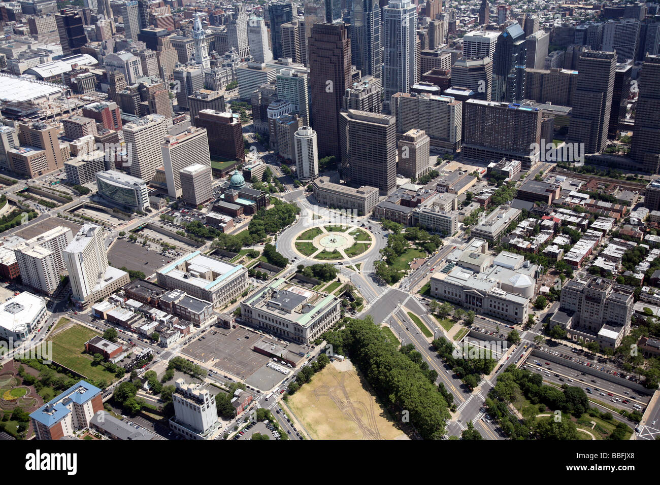 Aerial view of downtown Philadelphia, Pennsylvania, U.S.A Stock Photo ...