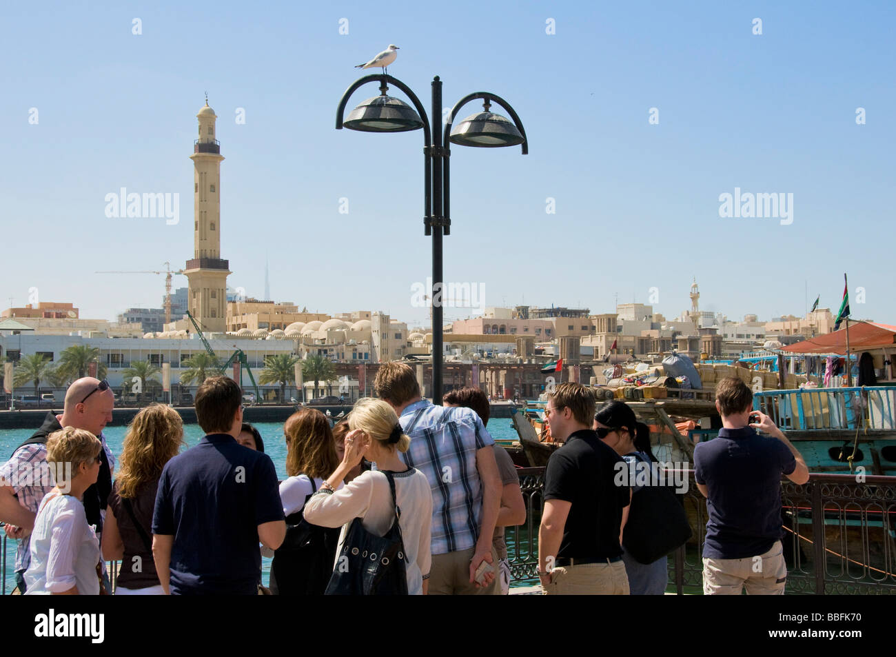 Group of foreign tourists Dubai creek Stock Photo - Alamy