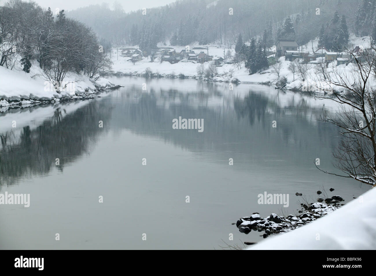 Snow at chikuma river hi-res stock photography and images - Alamy
