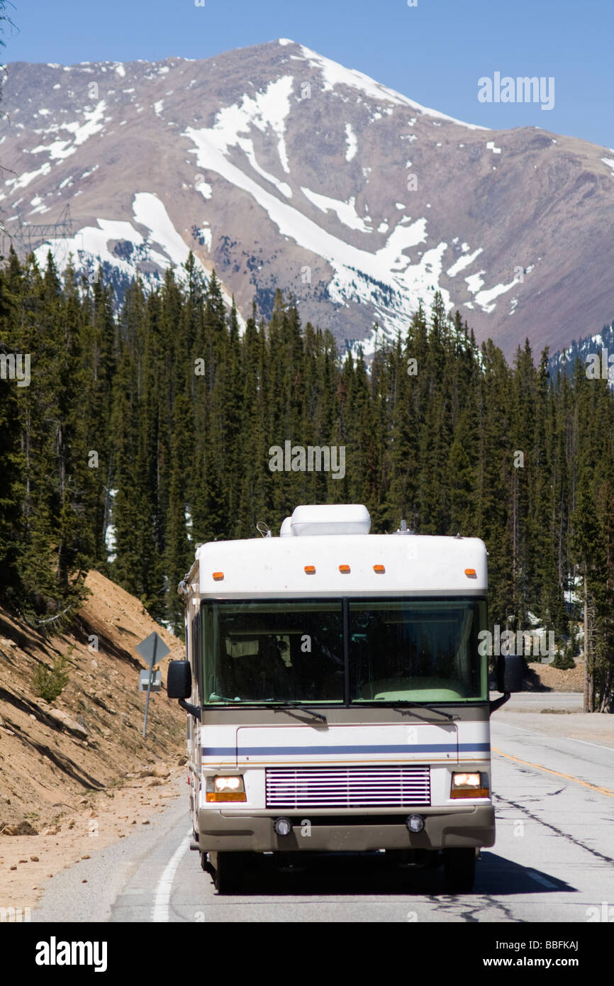 RV driving the mountains of Colorado Stock Photo - Alamy