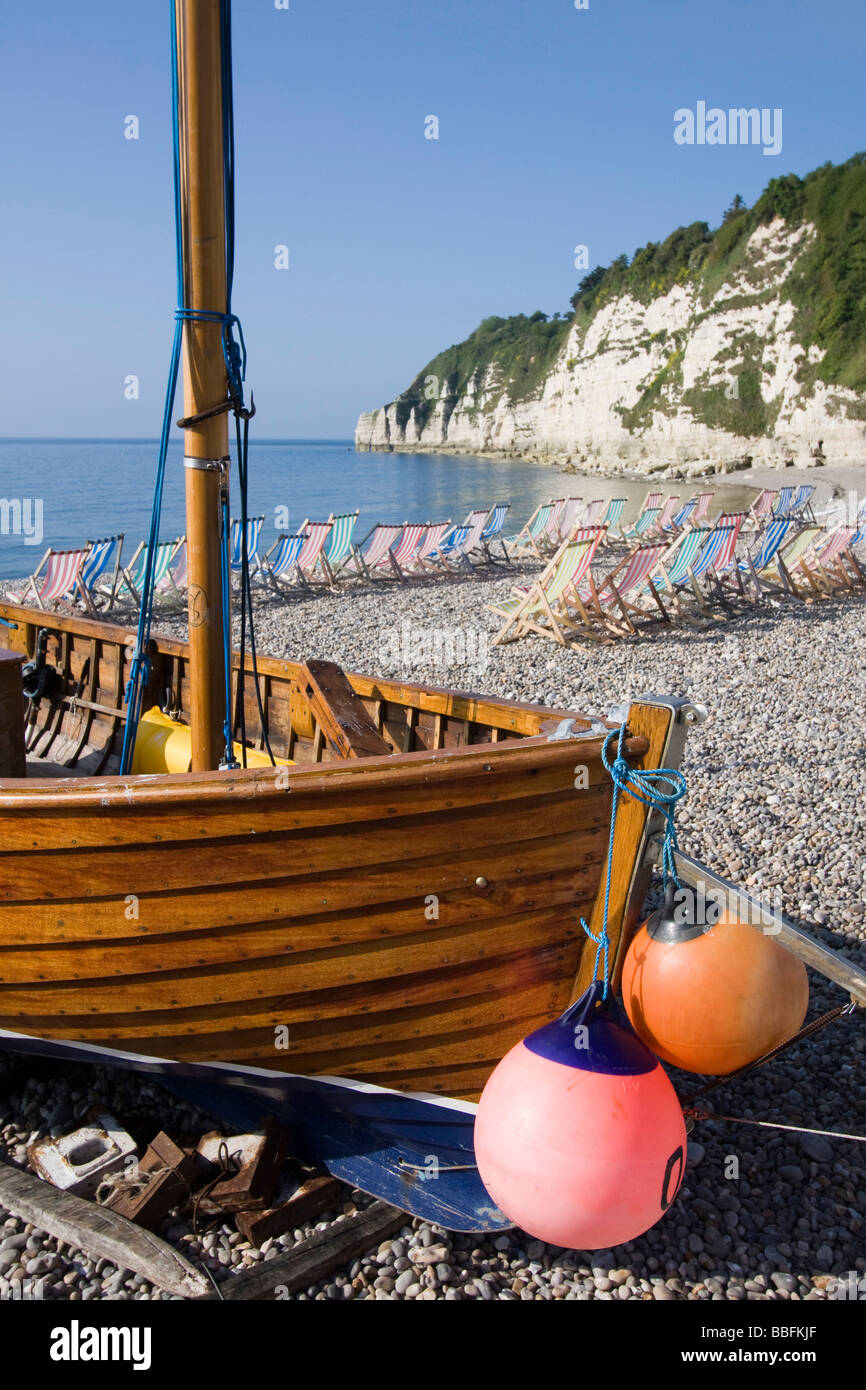 scenic beer holiday resort beach high summer seaside south devon ...