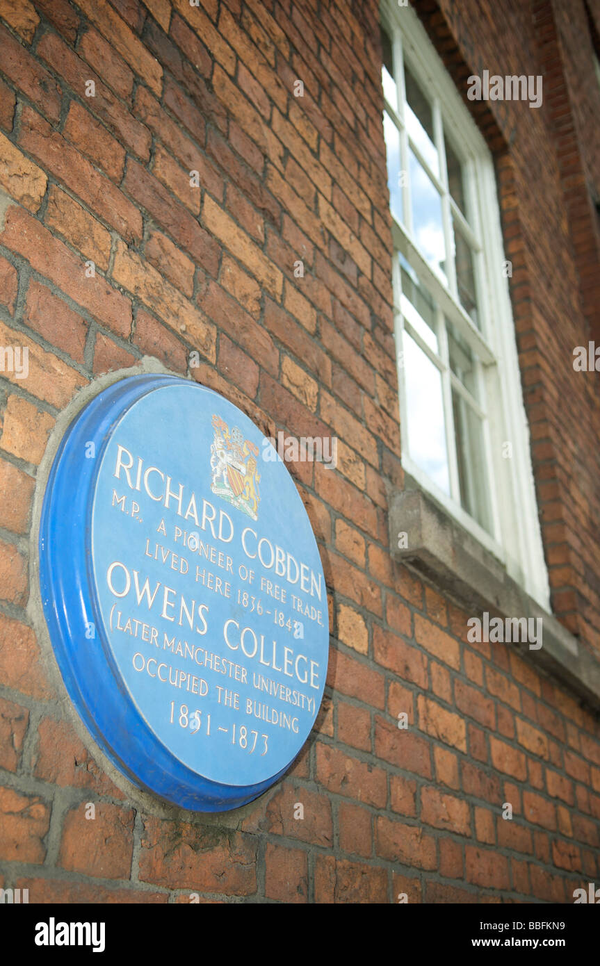 Owens college blue plaque hi-res stock photography and images - Alamy