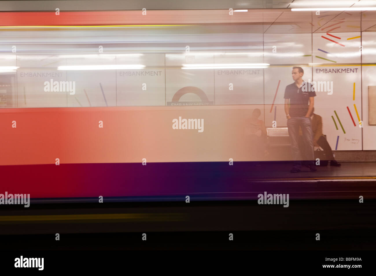 London underground, Embankment station Stock Photo - Alamy