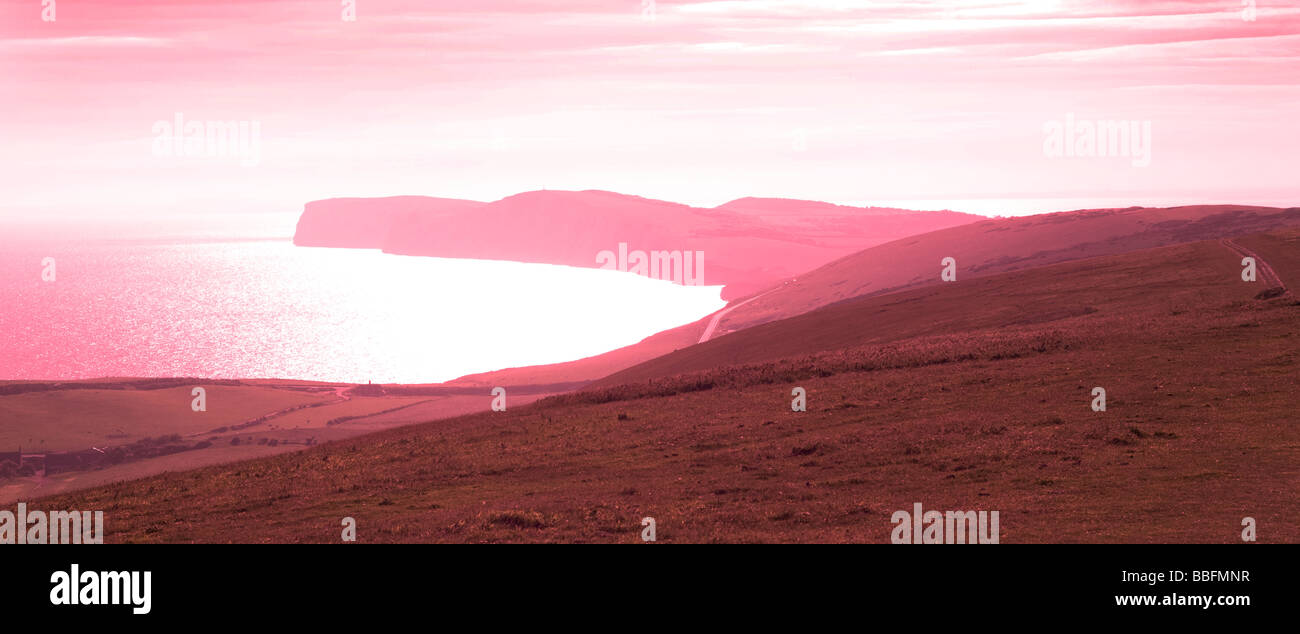 View From The Tennyson Trail, Compton Bay, Towards Freshwater Bay, Isle ...