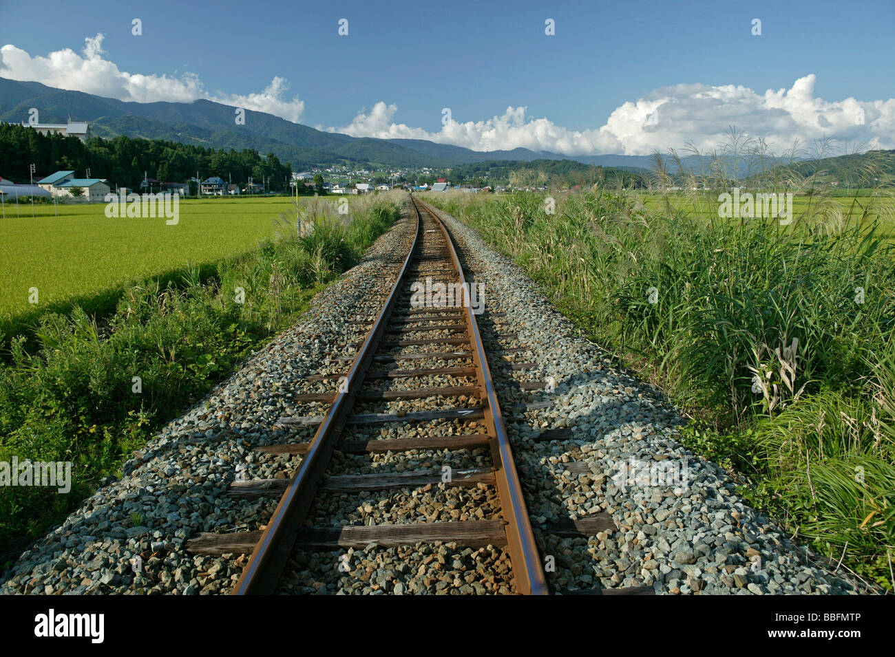 Railroad In Countryside Stock Photo - Alamy