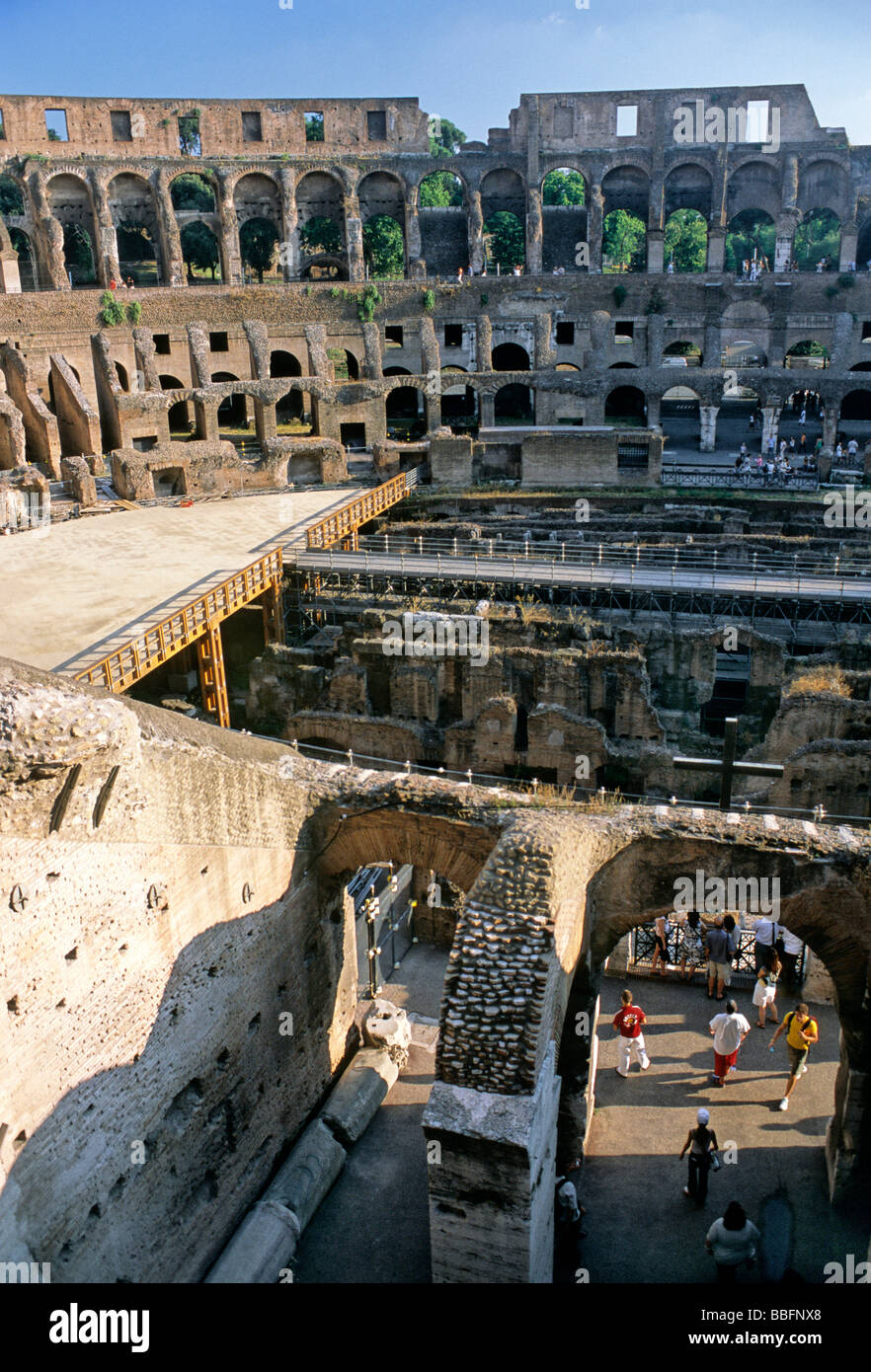 Colosseum, Arena, underground structure called the hypogeum, Rome ...