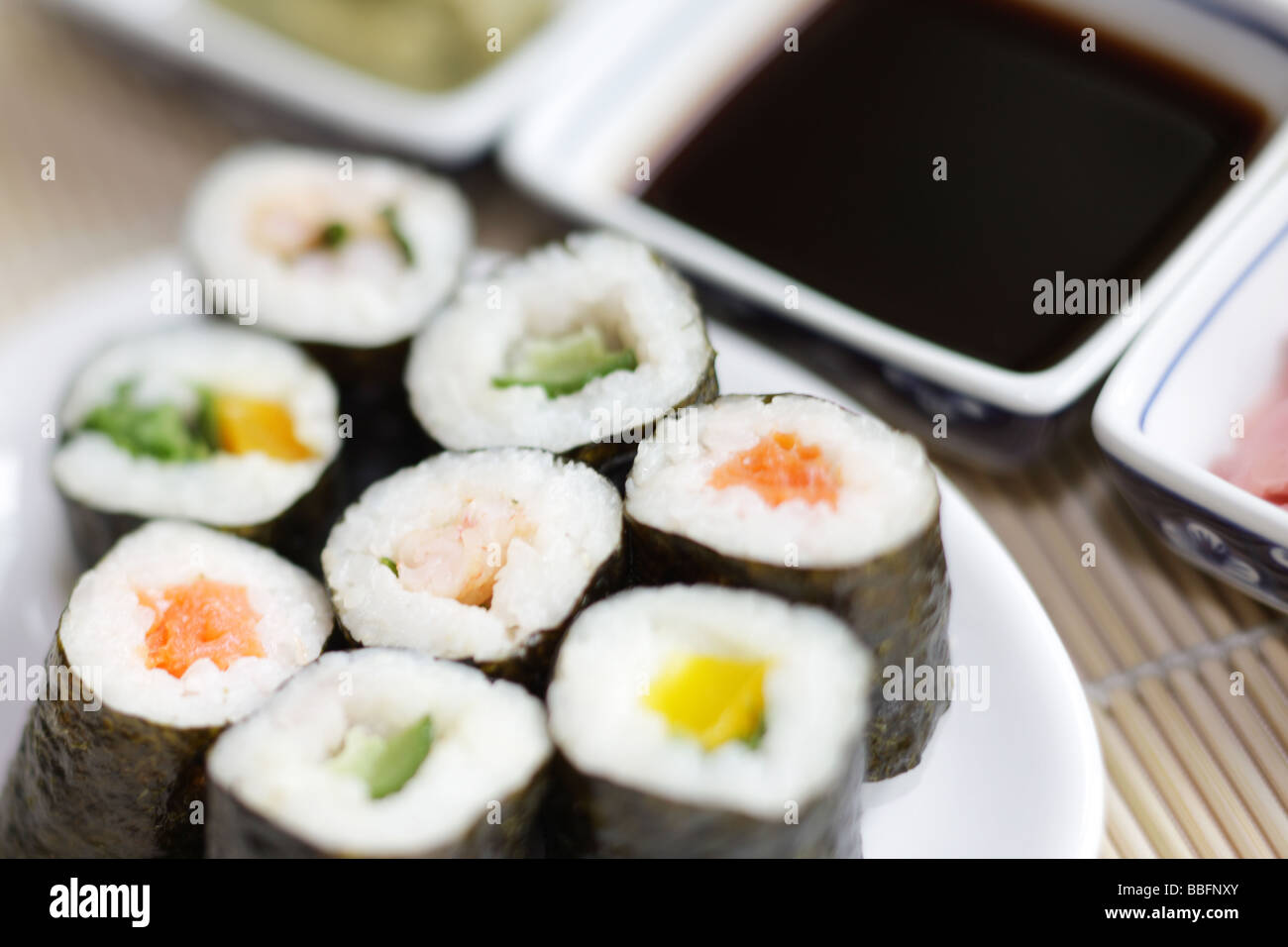 Fresh Healthy Japanese Style Sushi Finger Food Snacks Stock Photo - Alamy