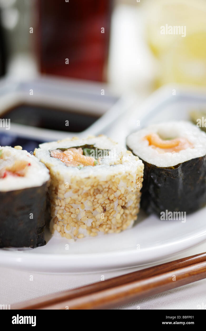 Fresh Healthy Japanese Style Sushi Finger Food Snacks Stock Photo - Alamy