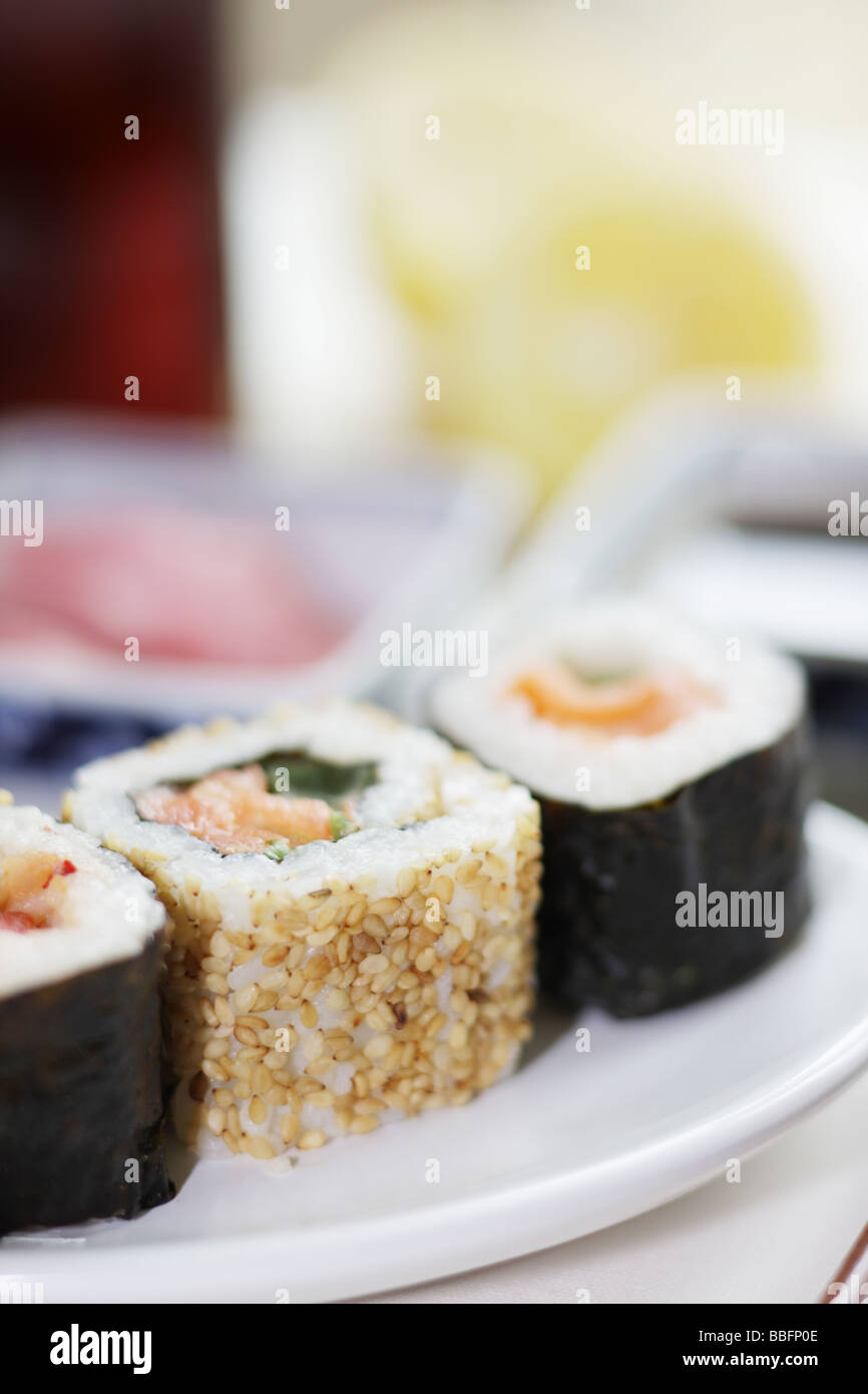 Fresh Healthy Japanese Style Sushi Finger Food Snacks Stock Photo - Alamy