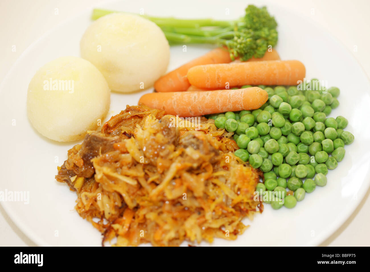 Fresh Authentic Lamb Rosti With Vegetables With No People Stock Photo ...