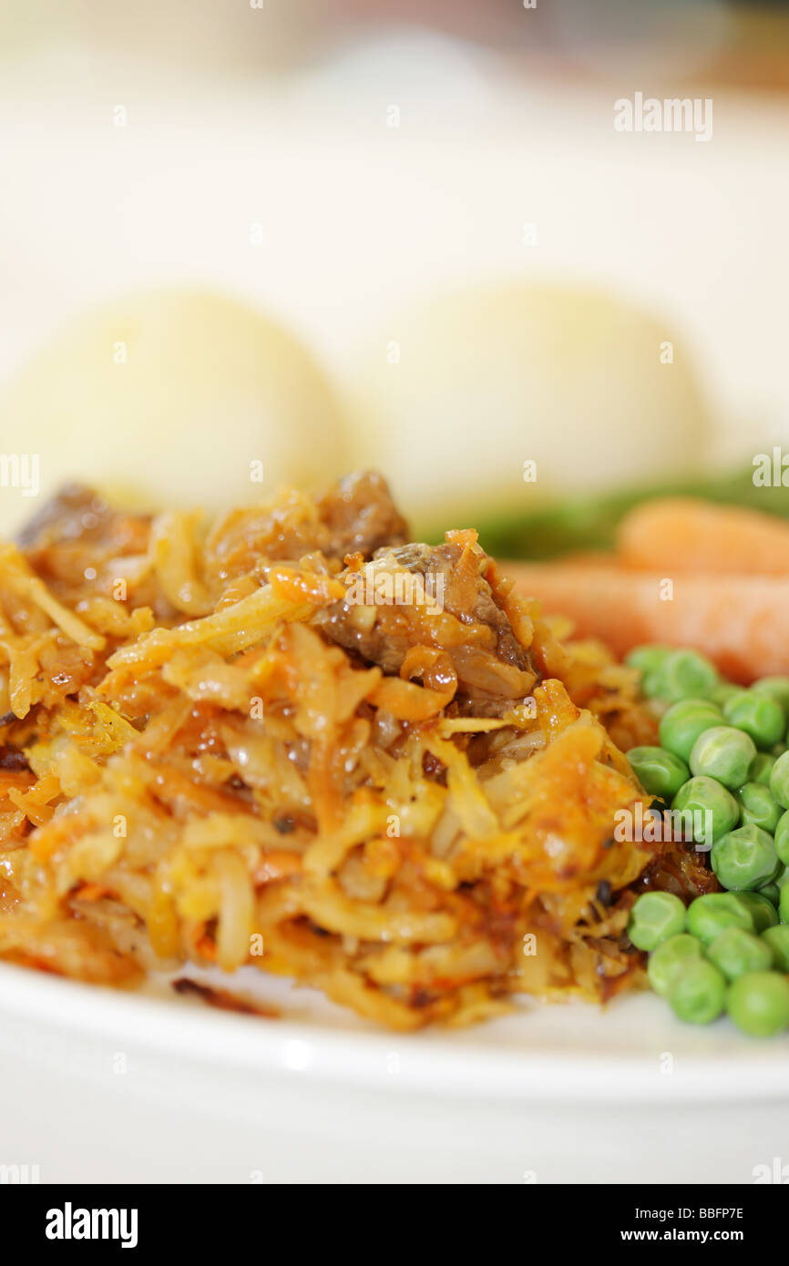 Fresh Authentic Lamb Rosti With Vegetables With No People Stock Photo ...