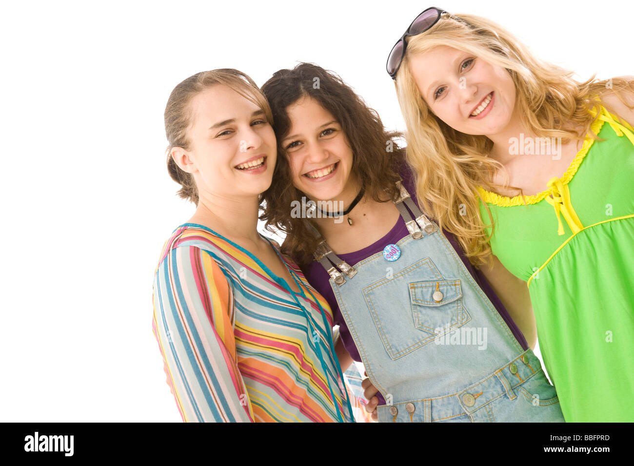 Three happy girls Stock Photo - Alamy