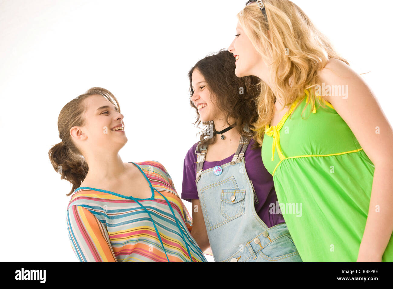 Three happy girls Stock Photo - Alamy