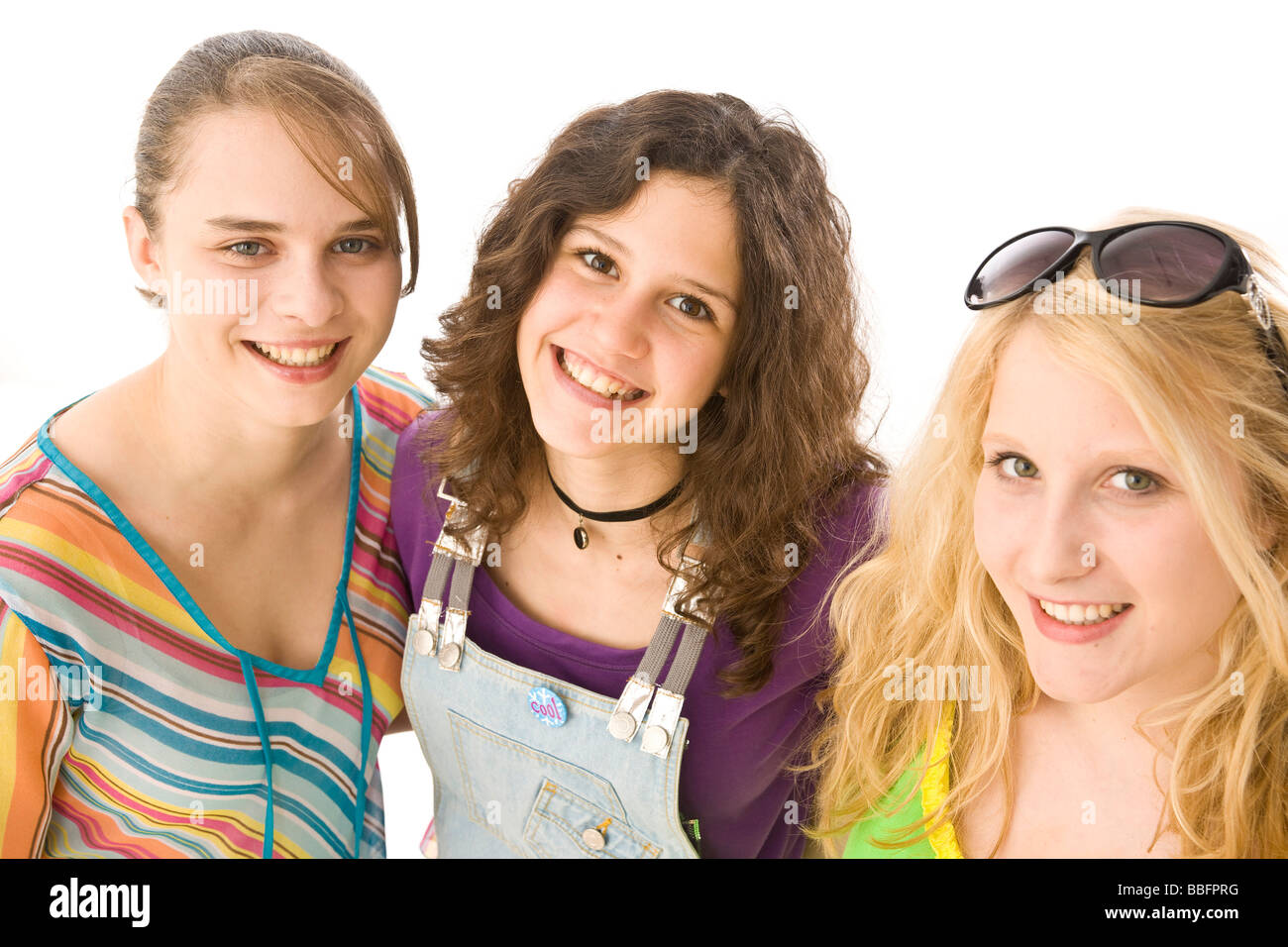 Three happy girls Stock Photo - Alamy