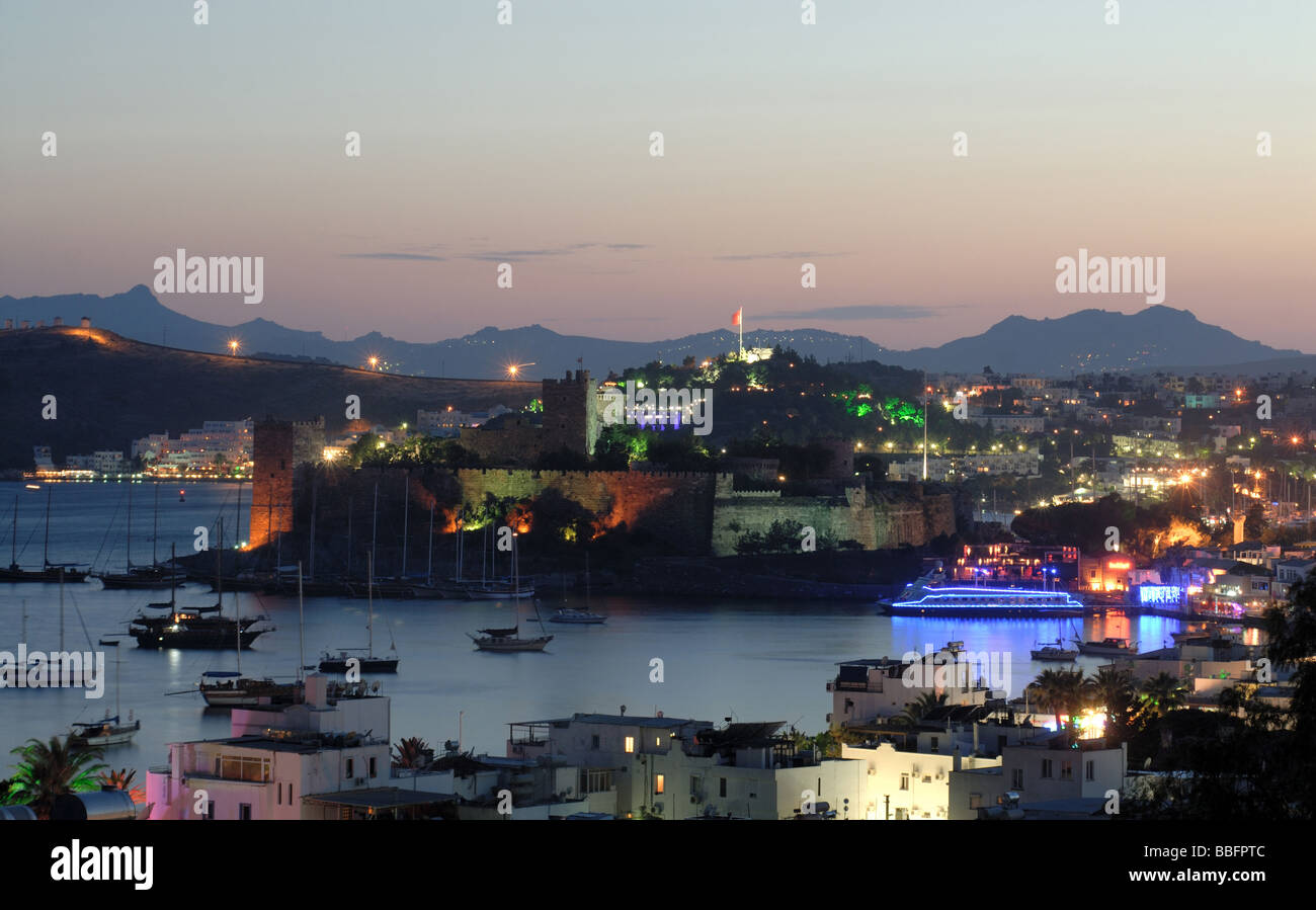 panoramic bodrum townscape at night Stock Photo - Alamy
