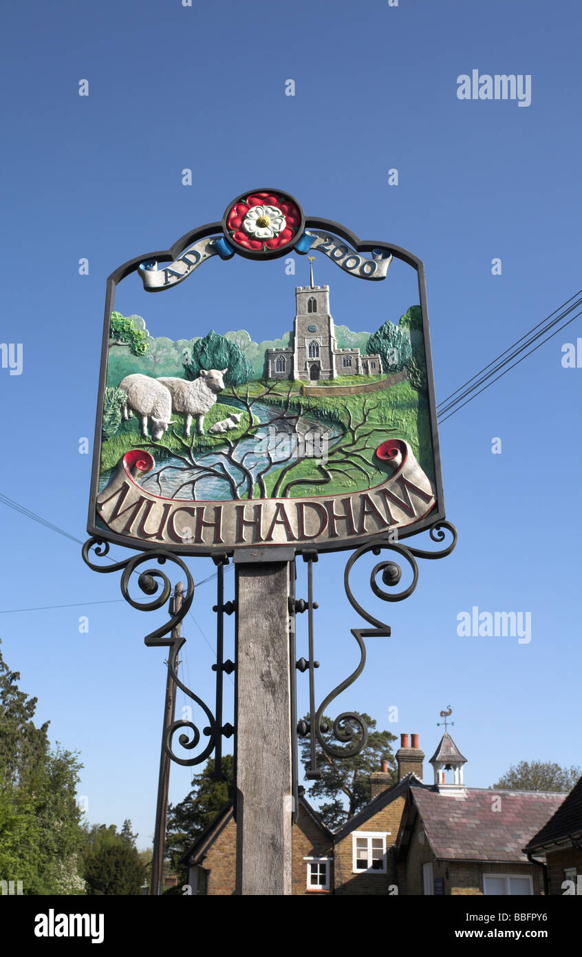 Much hadham village sign hi-res stock photography and images - Alamy