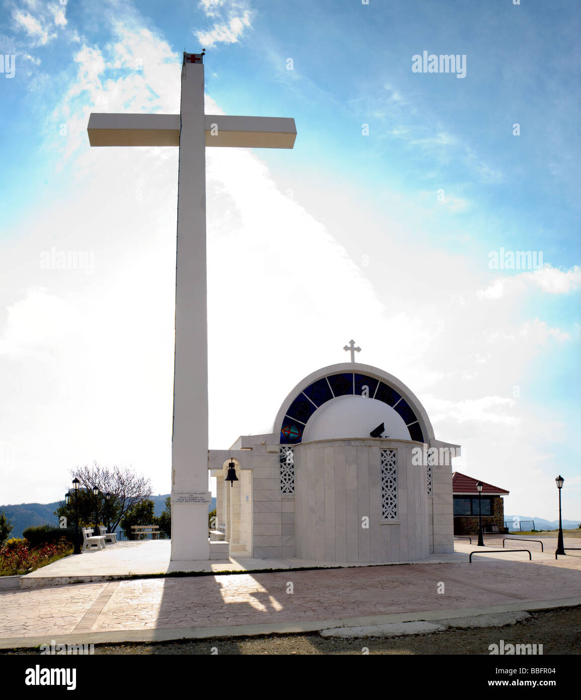 The beautiful island of Cyprus. Old cherch of Troodos Mountains Stock ...