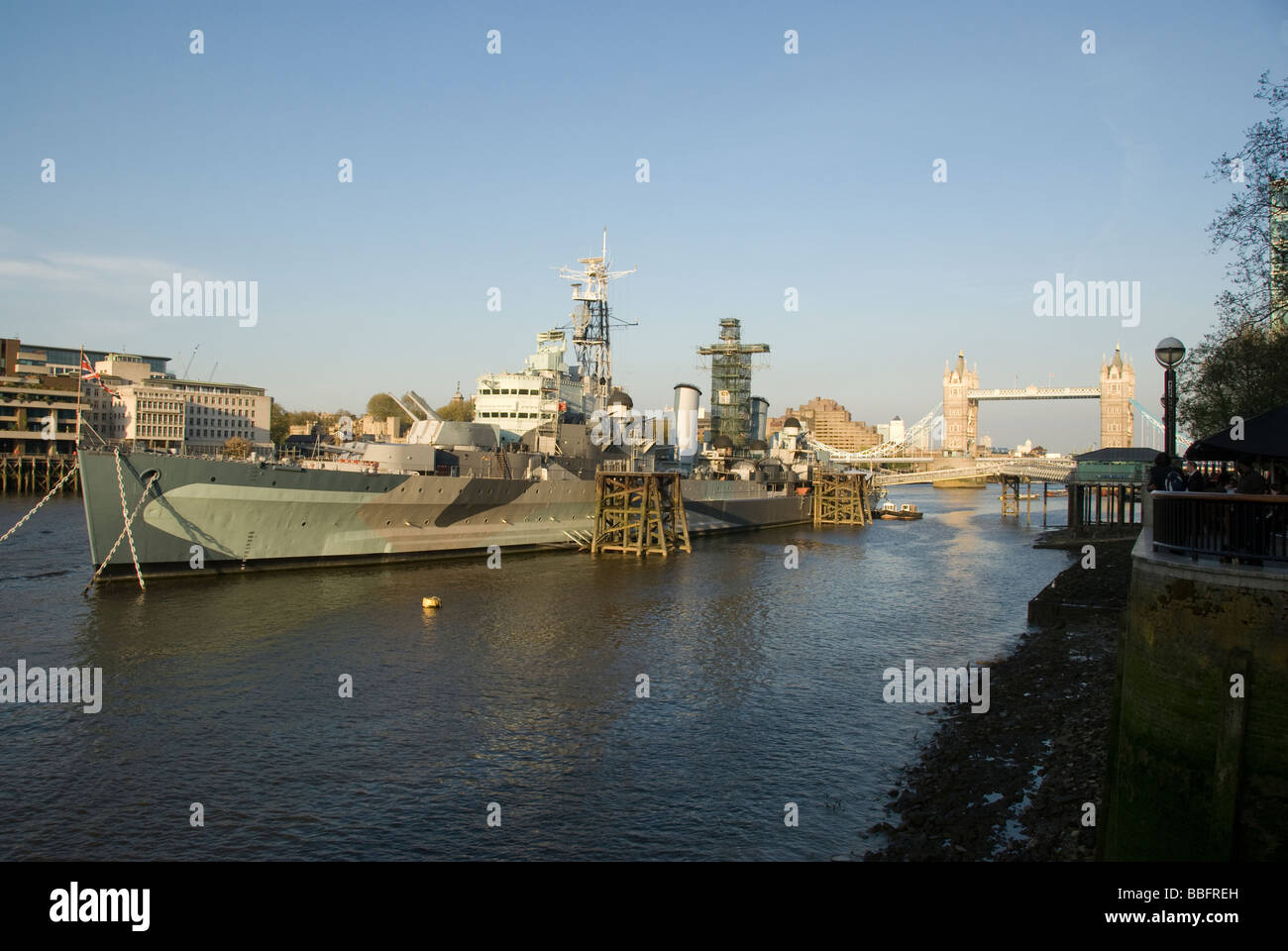 HMS Belfast, one of the Royal Navy's Town-class cruisers, Second World ...