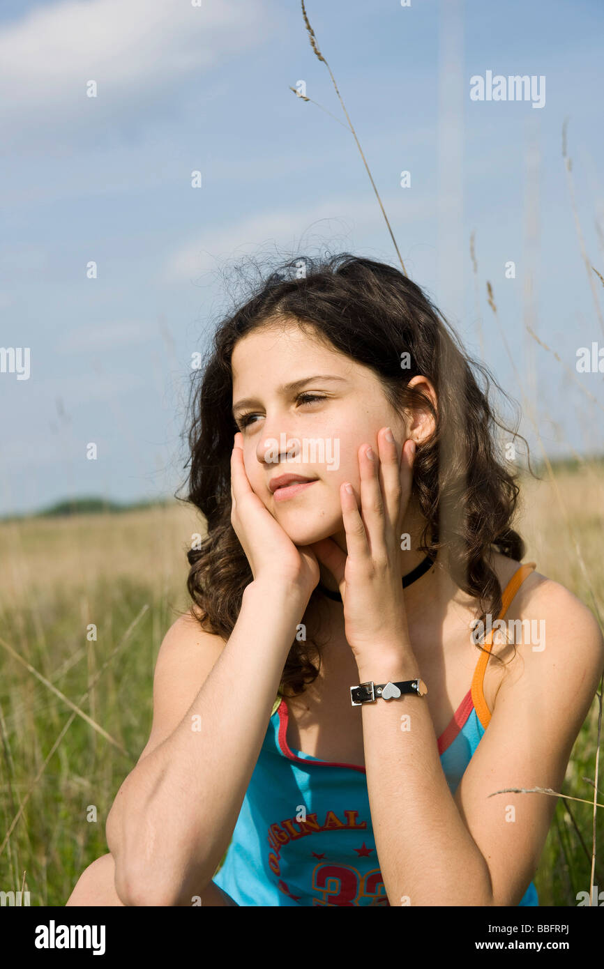 Photo of child daydreaming hi-res stock photography and images - Alamy