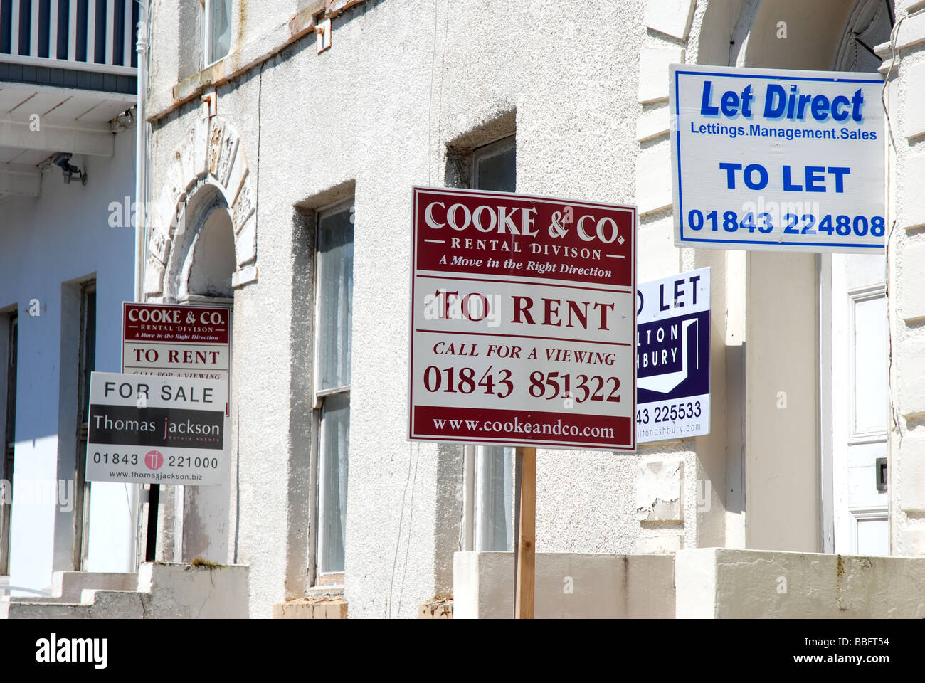 For sale and To Let signs Stock Photo - Alamy