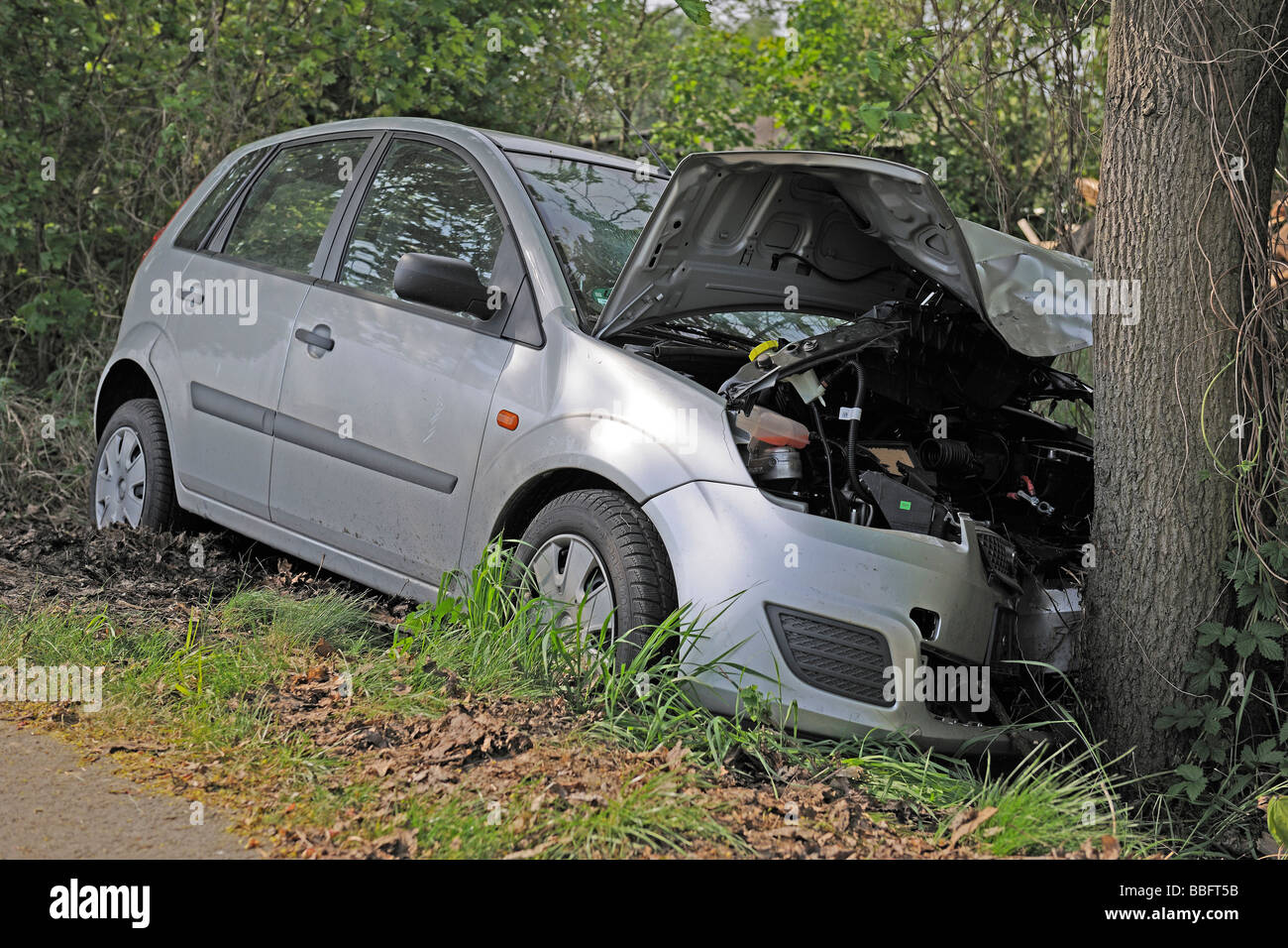 Car crashed into tree hi-res stock photography and images - Alamy