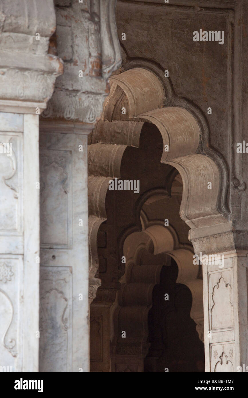 Arches in the Rang Mahal in the Red Fort in Delhi India Stock Photo - Alamy