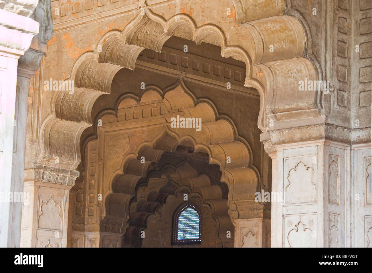 Arches in the Rang Mahal in the Red Fort in Delhi India Stock Photo - Alamy