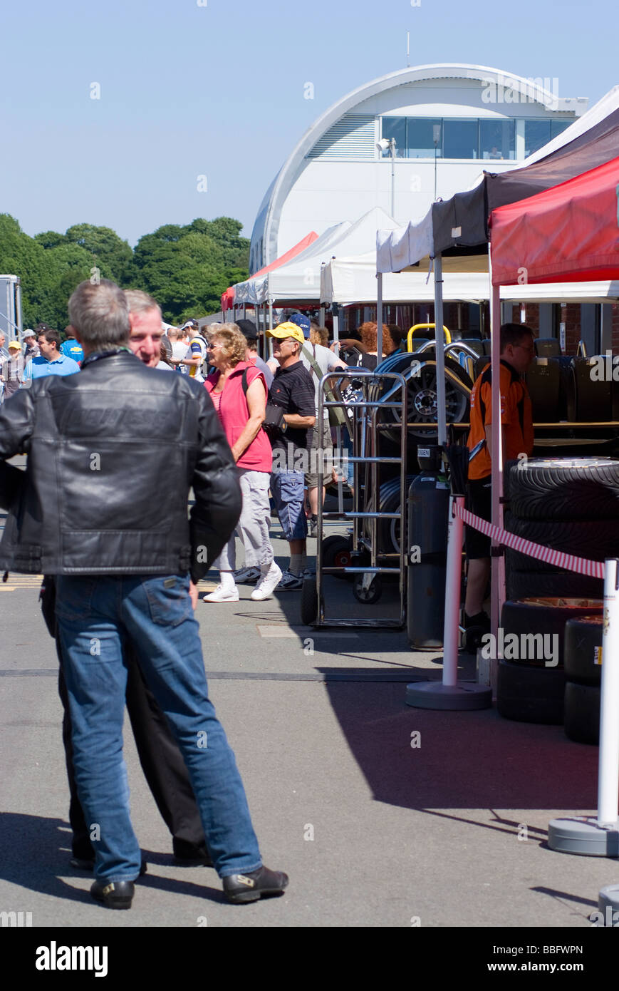 Large Crowd in Paddock at Oulton Park Motor Racing Circuit at British ...