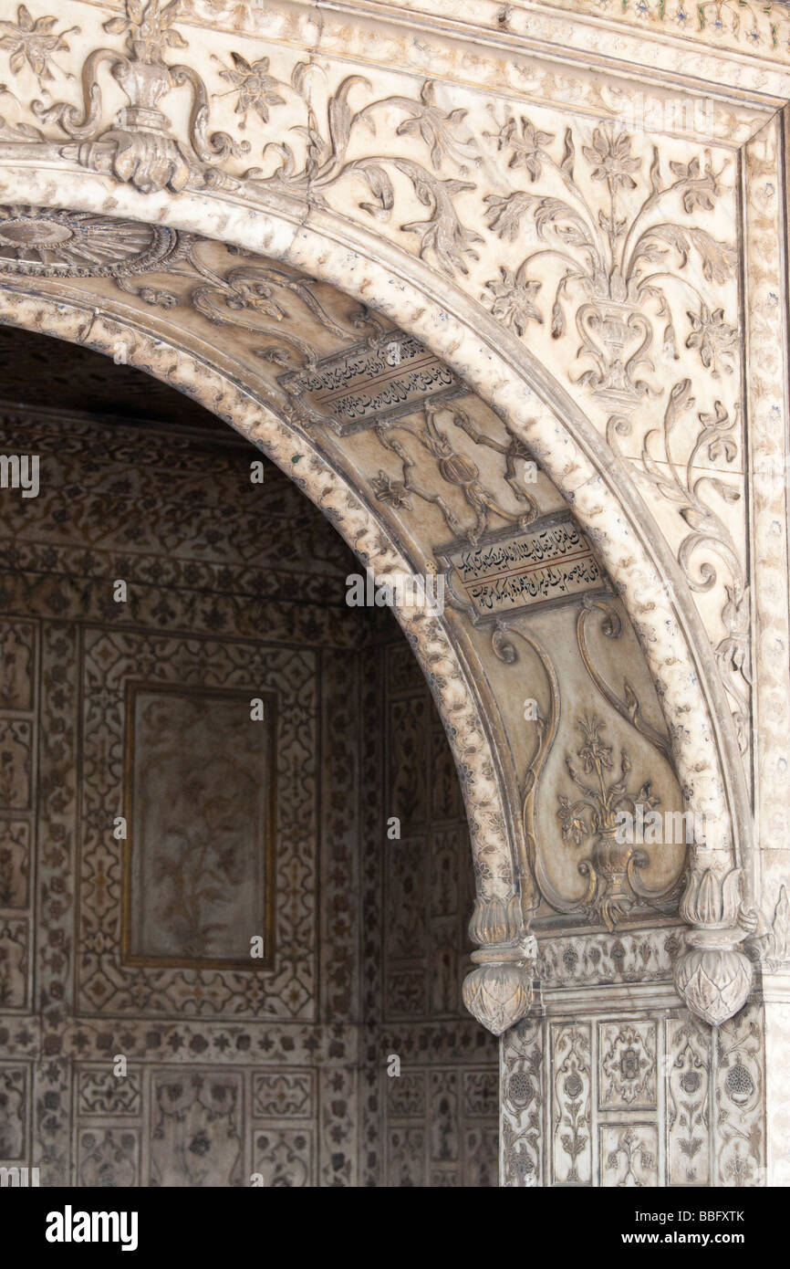 Detail Inside the Rang Mahal in the Red Fort in Delhi India Stock Photo ...