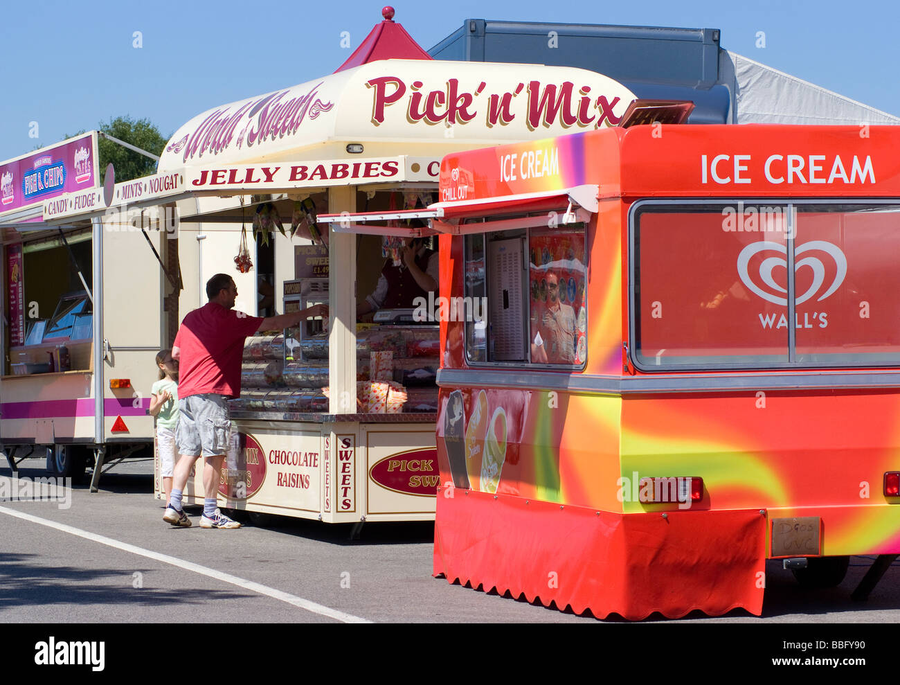 Food Concessions Including Ice Cream Sweets and Fish and Chip Caravans ...