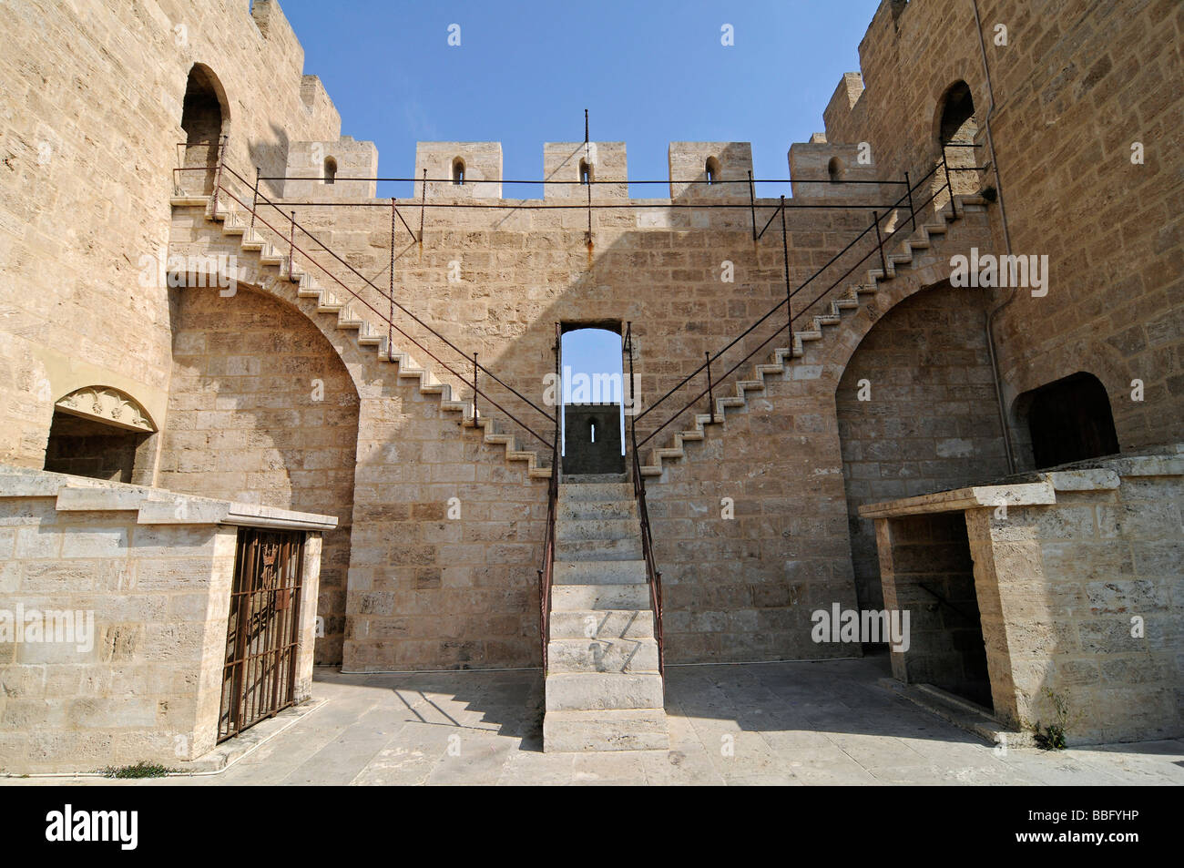 Staircase, entranceof the city gates, Torres de Serranos, Serranos ...