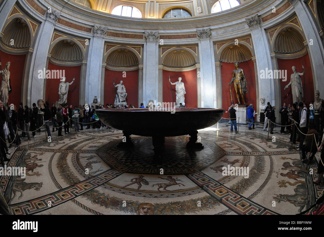 Round monolithic porphyry basin, Sala da Rotunda, Museo Pio-Clementino ...