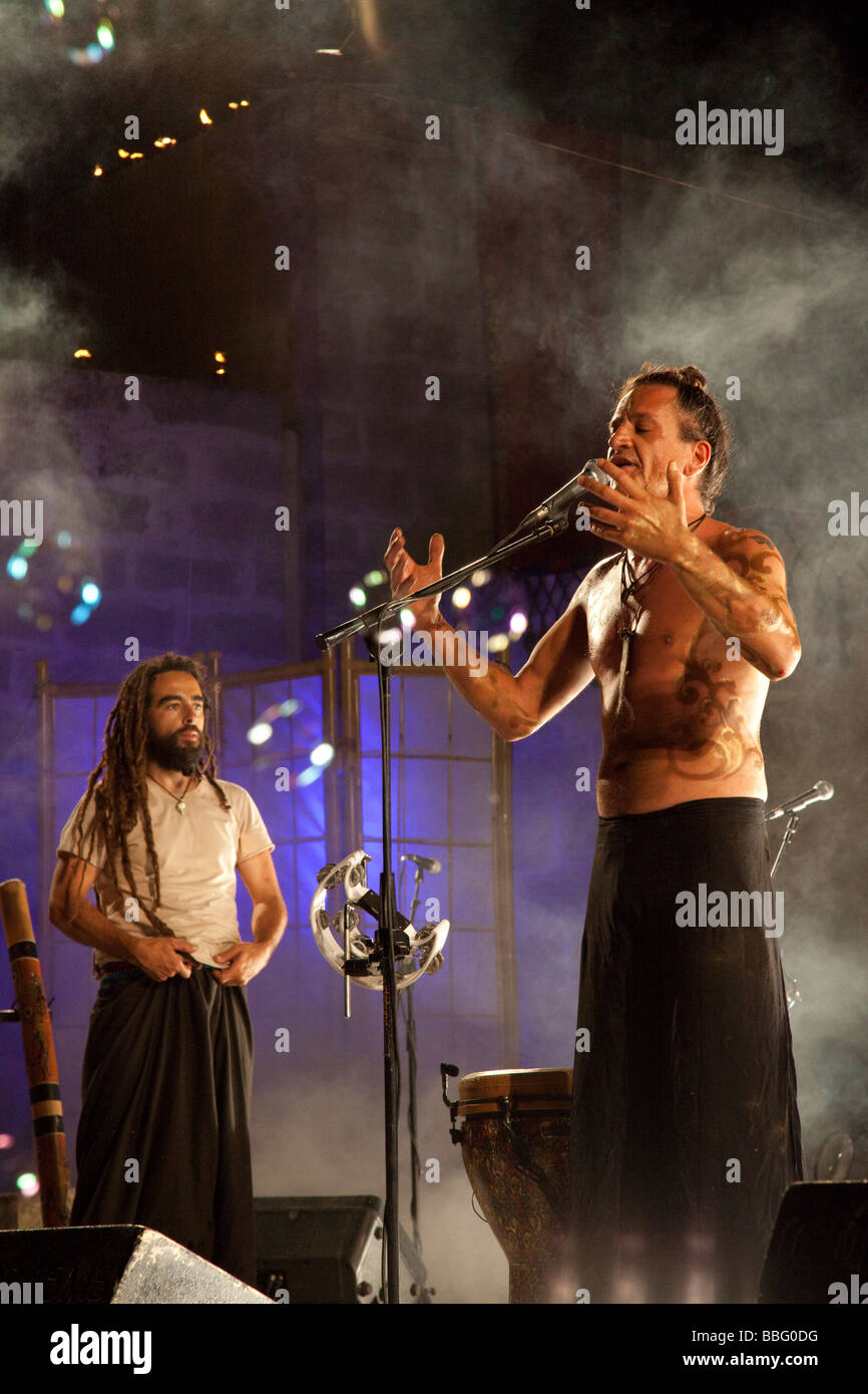 Peter Paul Galea (Pijpo), front man of the Maltese band Tribali, with ...